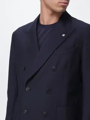 MANUEL RITZ Double Breasted Blazer - Blue