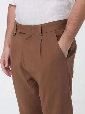 PAOLO PECORA Virgin Wool Tailored Trousers - Brown