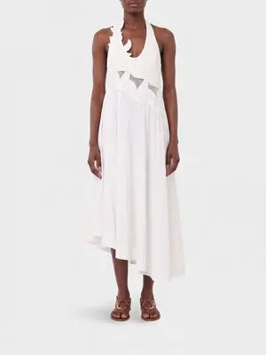 Zimmermann Asymmetrical Cotton Midi Dress - Ivory