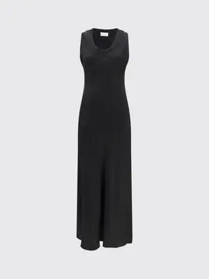 AMI Paris Long Satin Sheath Dress