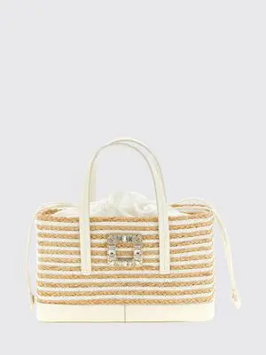 ROGER VIVIER Raffia Tote Bag - Beige