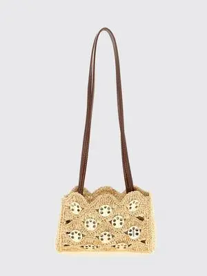Rabanne 1969 Raffia And Brass Bag - Beige
