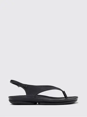 Camper Right Isla Grained Leather Sandals - Black