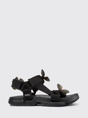 Camper Karst Recycled Polyester Sandals With Applied Flowers - Black