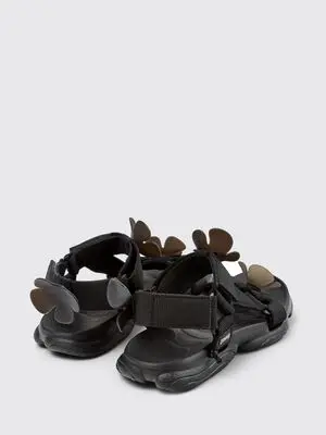 Camper Karst Recycled Polyester Sandals With Applied Flowers - Black