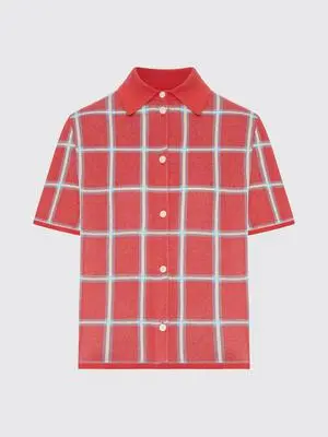 Guest In Residence Check Linen And Silk Casual Shirt - Red