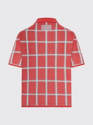 Guest In Residence Check Linen And Silk Casual Shirt - Red