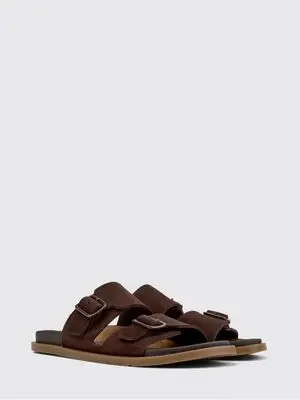 Camper Lluc Suede Sandals With Buckle Detail - Brown