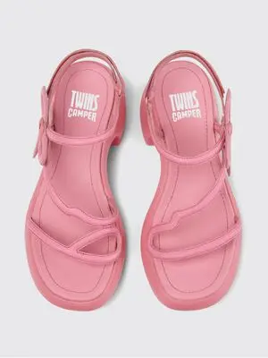 Camper Slingback Sandals With Bow Detail - Pink