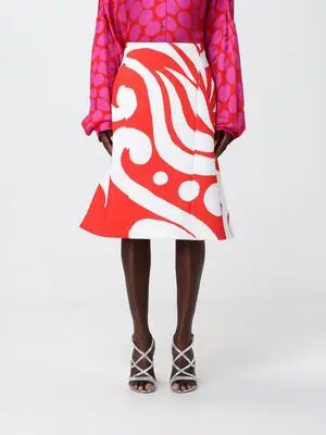 Dries Van Noten Printed Polyester Midi Skirt