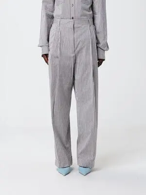 Dries Van Noten Striped Cotton And Silk Wide Leg Trousers