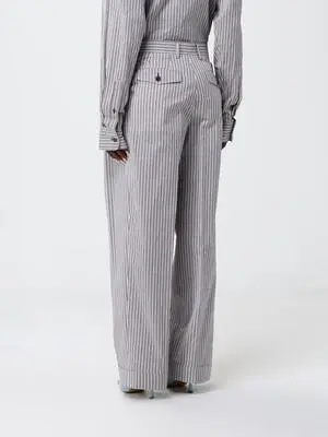 Dries Van Noten Striped Cotton And Silk Wide Leg Trousers