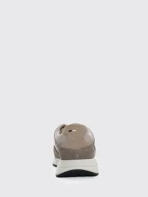 BOSS Mesh And Suede Lace-up Sneakers - Beige