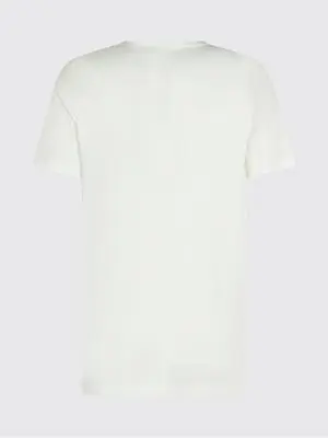 Rick Owens Slim Fit Cotton T-shirt With Contrasting Graphic Print - Milk