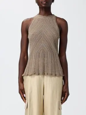 TWINSET Sleeveless Knit Top With Keyhole Detail - Green
