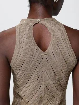 TWINSET Sleeveless Knit Top With Keyhole Detail - Green