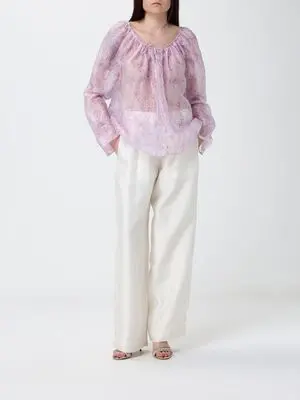 Alberta Ferretti Sheer Floral Print Blouse