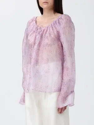 Alberta Ferretti Sheer Floral Print Blouse