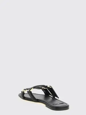 Elisabetta Franchi Sheepskin Leather Mule Sandals
