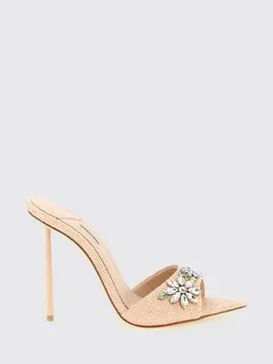 LE SILLA Embellished Raffia Stiletto Sandals