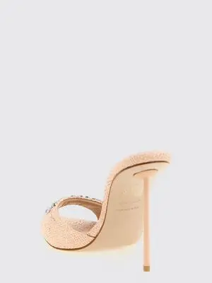 LE SILLA Embellished Raffia Stiletto Sandals
