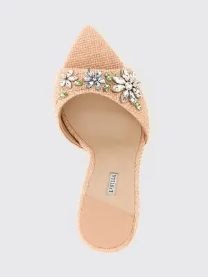 LE SILLA Embellished Raffia Stiletto Sandals