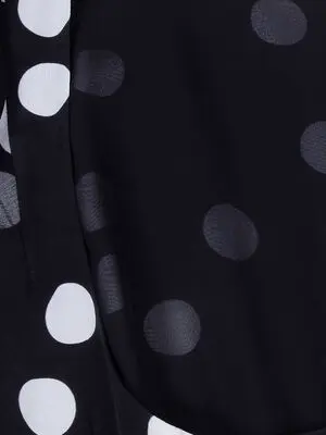 Rixo Polka Dot Viscose Maxi Dress With Ruched Details - Black