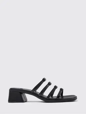 Camper Kora Leather Heeled Sandals - Black