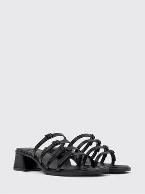 Camper Kora Leather Heeled Sandals - Black