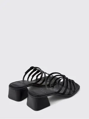 Camper Kora Leather Heeled Sandals - Black
