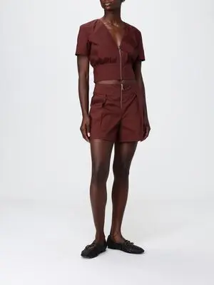 Patrizia Pepe Mid-rise Cotton Shorts With Slant Pockets