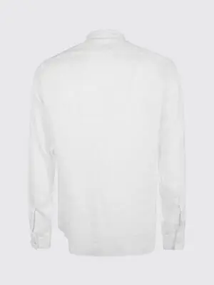 TINTORIA MATTEI 954 Slim Fit Linen Shirt With Mandarin Collar And Plastron - White