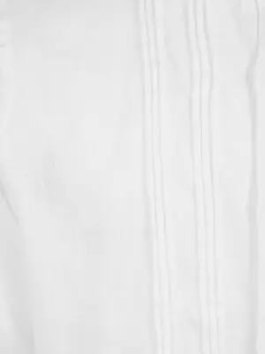 TINTORIA MATTEI 954 Slim Fit Linen Shirt With Mandarin Collar And Plastron - White