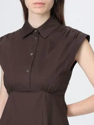 Liu Jo Sleeveless Cotton Shirtdress - Brown
