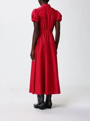 TWINSET Stretch Cotton Midi Shirt Dress With Short Sleeves And Belt