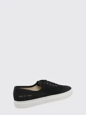 COMMON PROJECTS Low-top Suede Sneakers With Foil-stamped Logo - Black