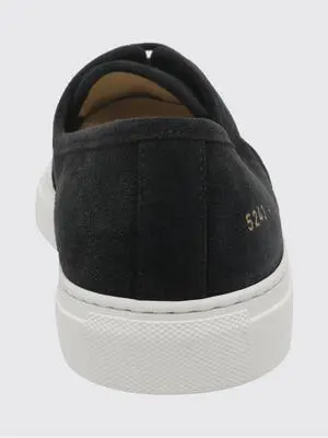 COMMON PROJECTS Low-top Suede Sneakers With Foil-stamped Logo - Black