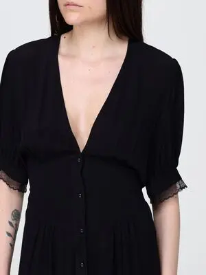 TWINSET Viscose Midi Sheath Dress With V-neck And Short Sleeves