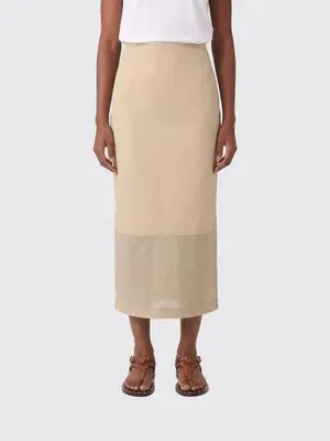 Max Mara Cotton Blend Midi Pencil Skirt - Milk