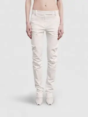 Patrizia Pepe Slim Fit Cotton Blend Trousers - White