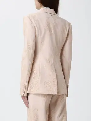 ANIYE BY Cropped Embroidered Lace Blazer With Peak Lapels