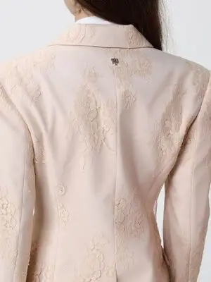 ANIYE BY Cropped Embroidered Lace Blazer With Peak Lapels