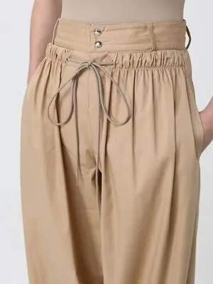 ANIYE BY Wide Leg Cotton Blend Trousers - Beige