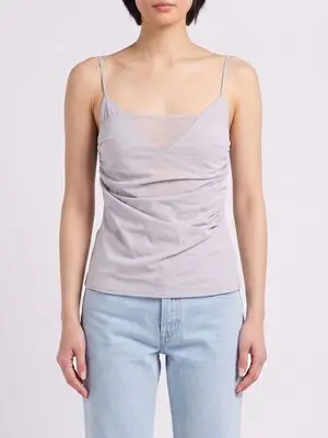 Patrizia Pepe Spaghetti Strap Top With Mesh Detail