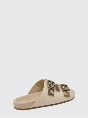 Burberry Vintage Check Raffia And Canvas Mules