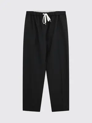 MAISON MARGIELA Drawstring Trousers In Stretch Wool Blend - Black