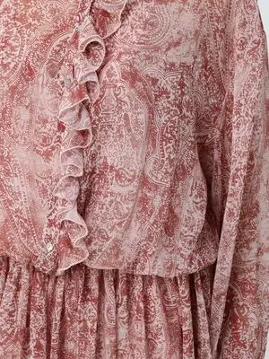 ANIYE BY Paisley Print Ruffled Long Sleeve Mini Dress