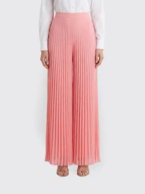 Max Mara High-waisted Pleated Crêpe Wide-leg Trousers - Pink