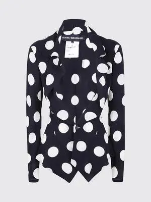 Junya Watanabe Slim Fit Polka Dot Asymmetrical Blazer - Black