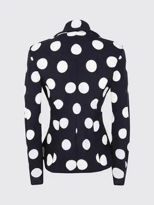 Junya Watanabe Slim Fit Polka Dot Asymmetrical Blazer - Black